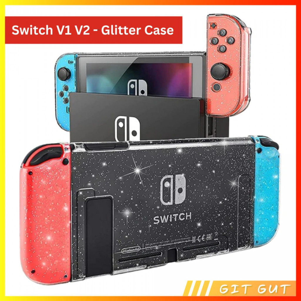 Jual Nintendo Switch V1 V2 Glitter Crystal Clear Case Casing Cover Mika ...