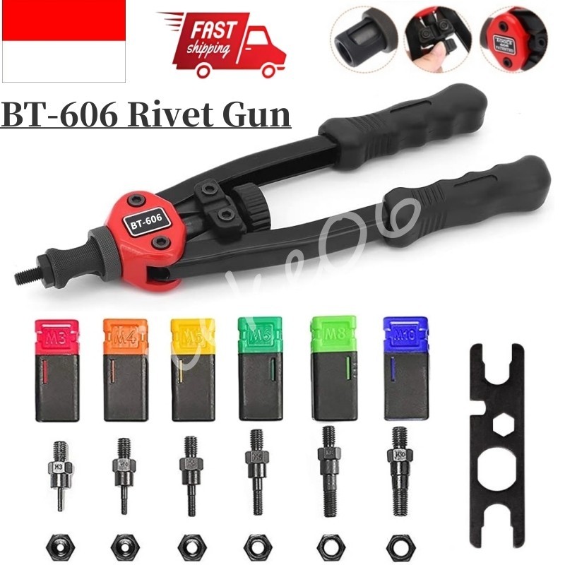 Jual Hand Threaded Riveter Nuts Guns BT-606 Accessory for Nuts M3 M4 M5 ...