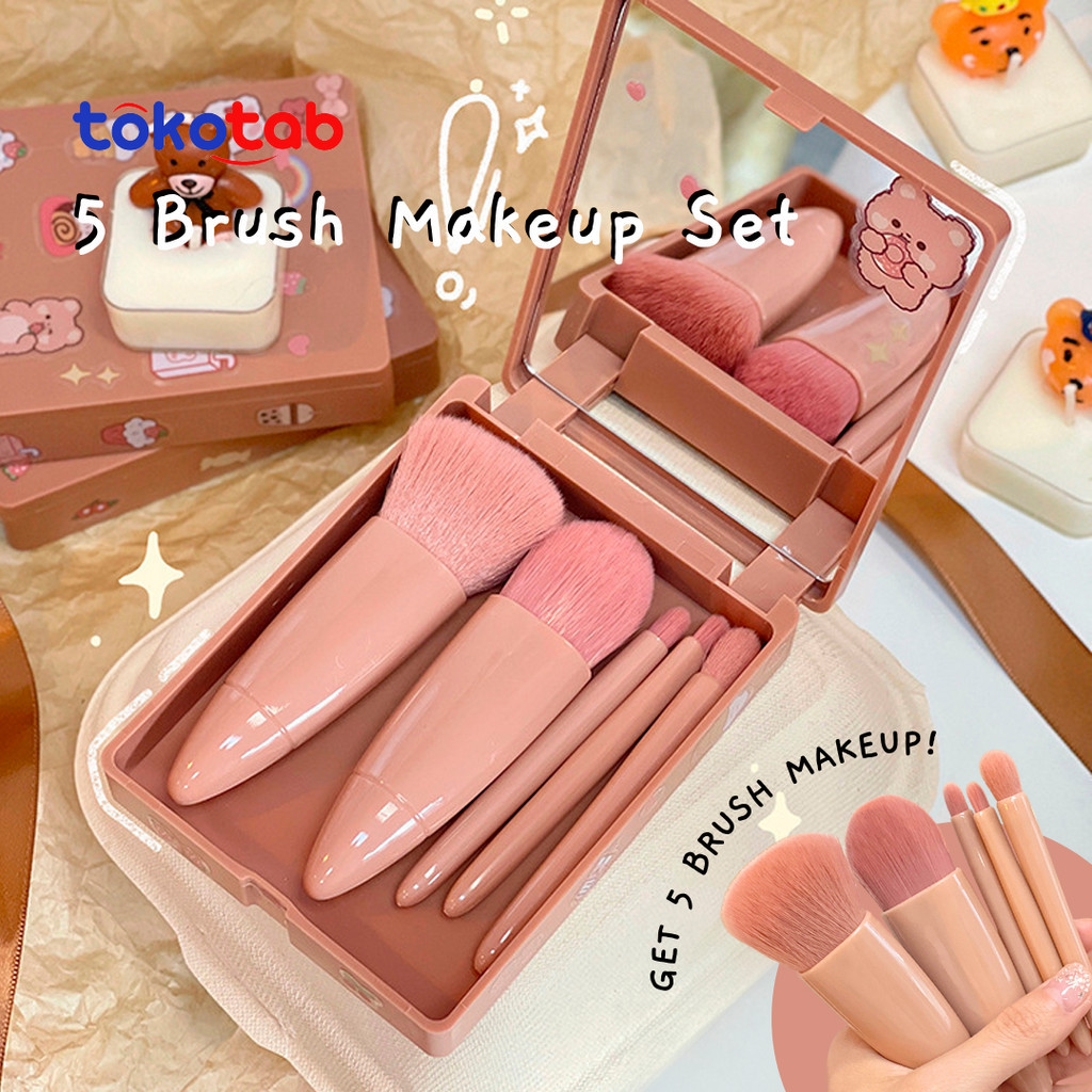 Jual Tokotab - Make Up Brush Set 5Pcs Brush Mini Make Up Brush Kit Kuas ...