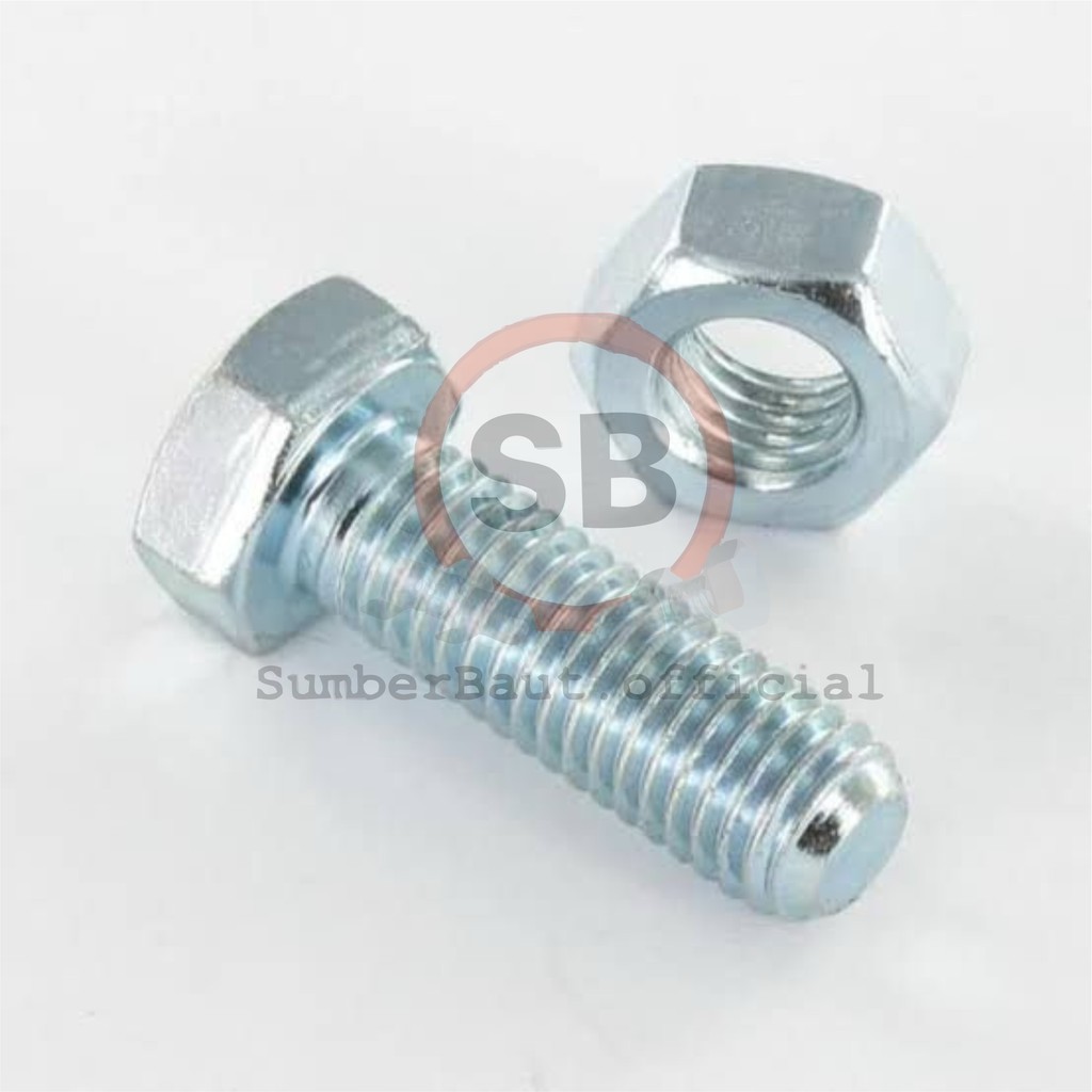 Jual M14x100 Baut Mur Hexagon Putih BMP Hex 14x100 Kunci 22 Galvanis | Shopee Indonesia