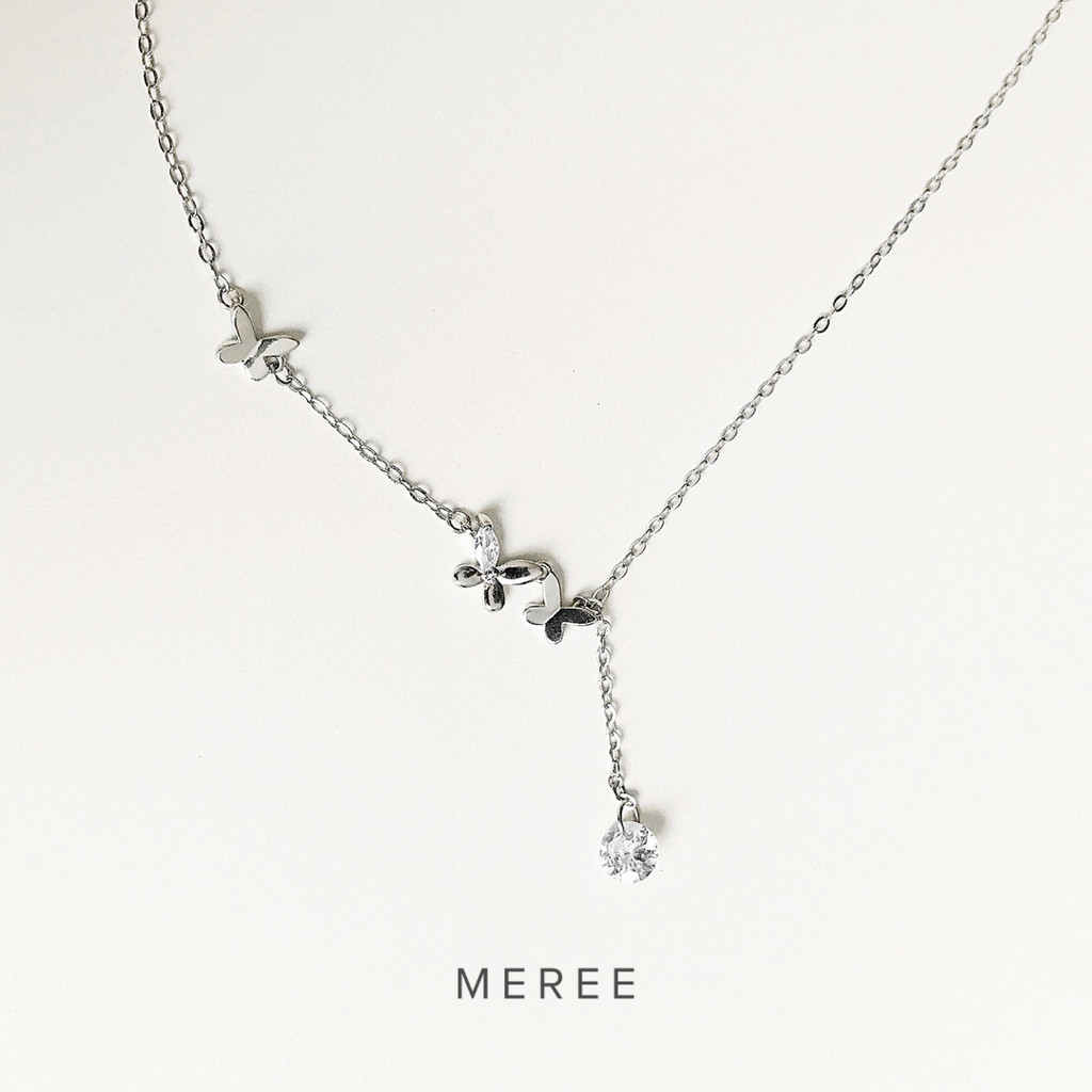 Jual Meree - Estella Butterfly Necklace Sterling Silver Anti Karat ...