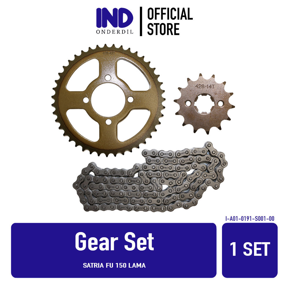 Jual IND Onderdil Gear Set Satria FU 150 Lama Barong Paket Drive Chain Kit Depan Belakang Gir ...