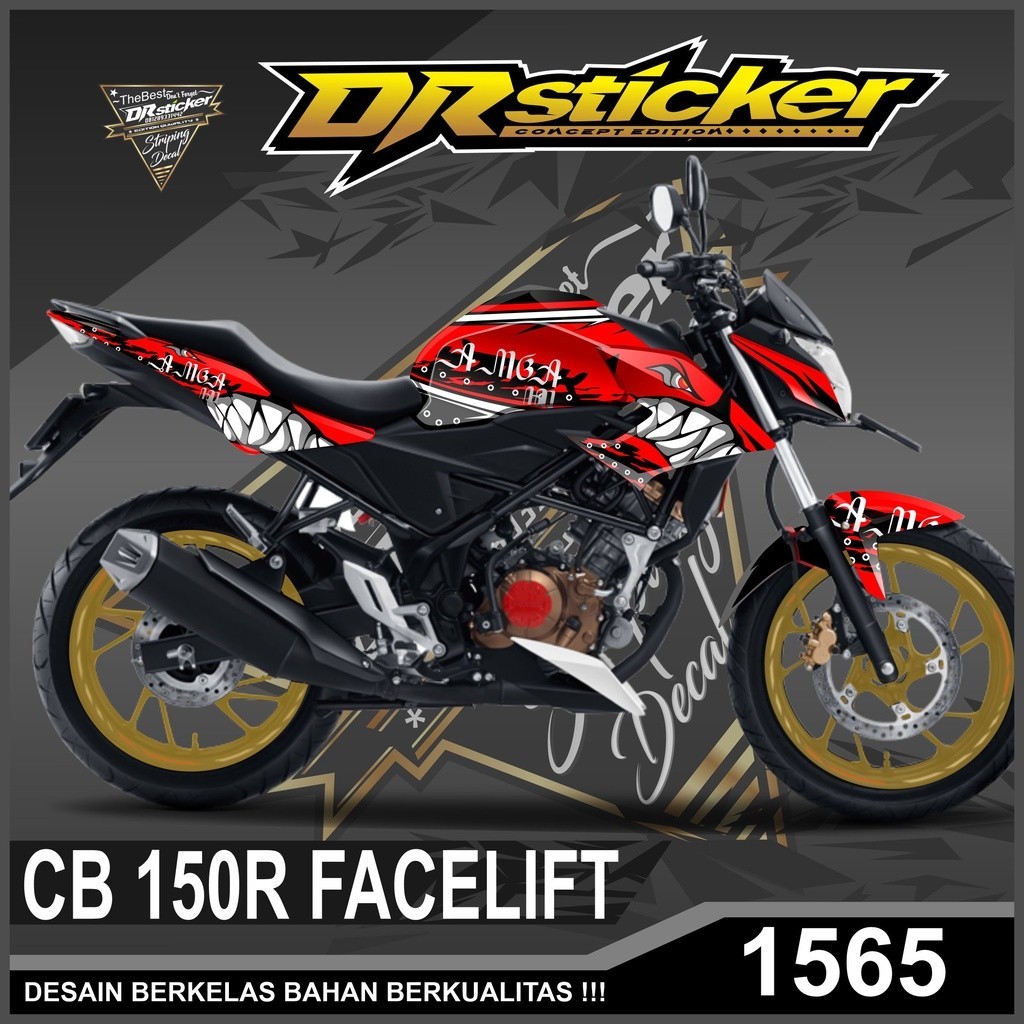 Jual Decal Costum Sticker CB 150R FACELIFT Full Body Desain gigi hiu ...