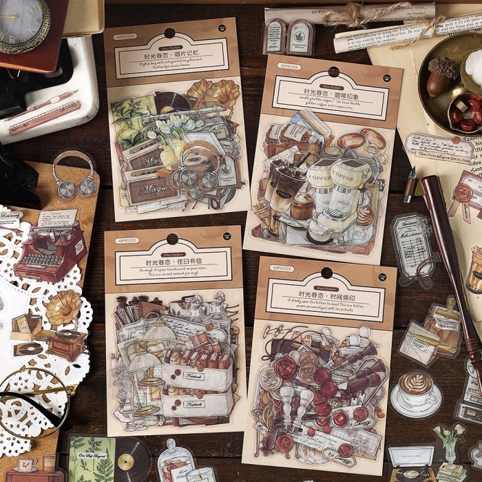 Jual 40 Lembar Sticker ANTIQUE EDITION 02 Stiker Scrapbook Journal ...