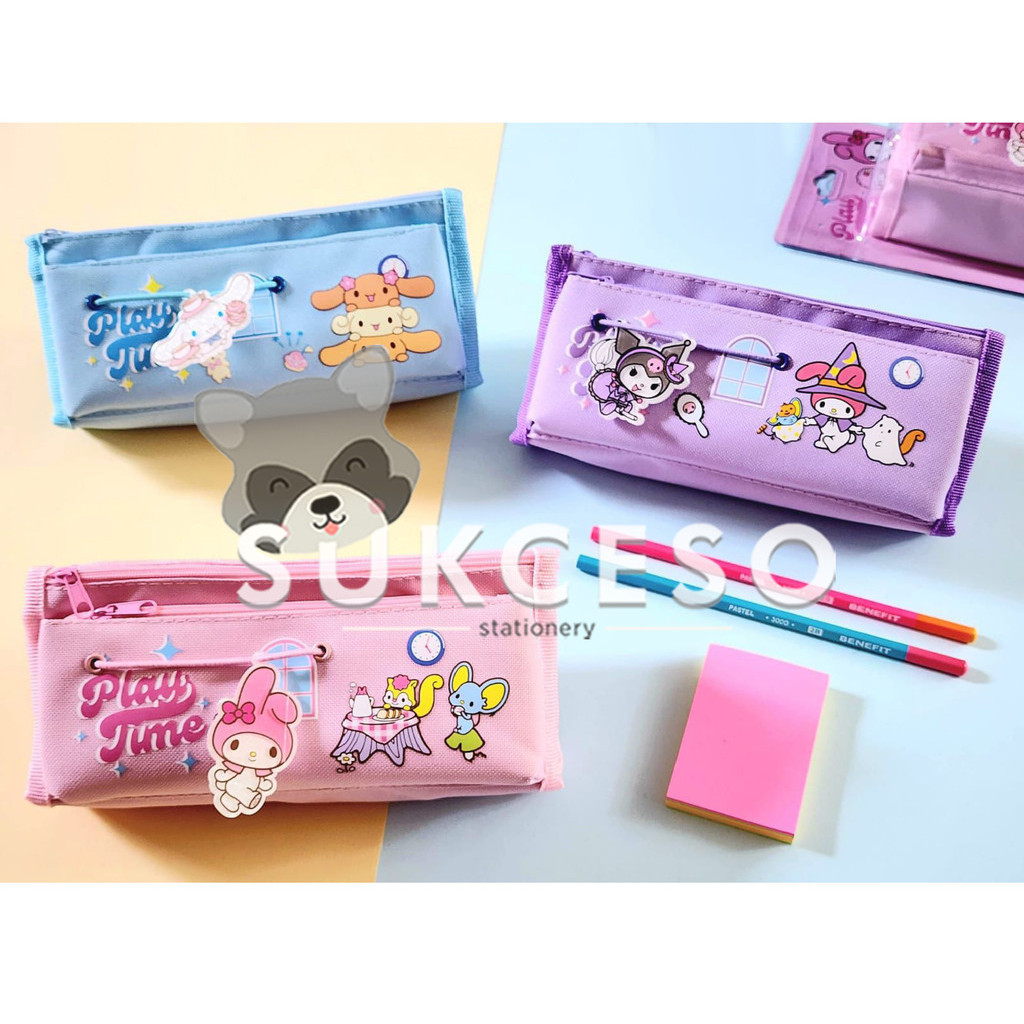 Jual Fancy Pencil Case Canvas Sanrio (5382) BIG STORAGE Tempat Pensil ...
