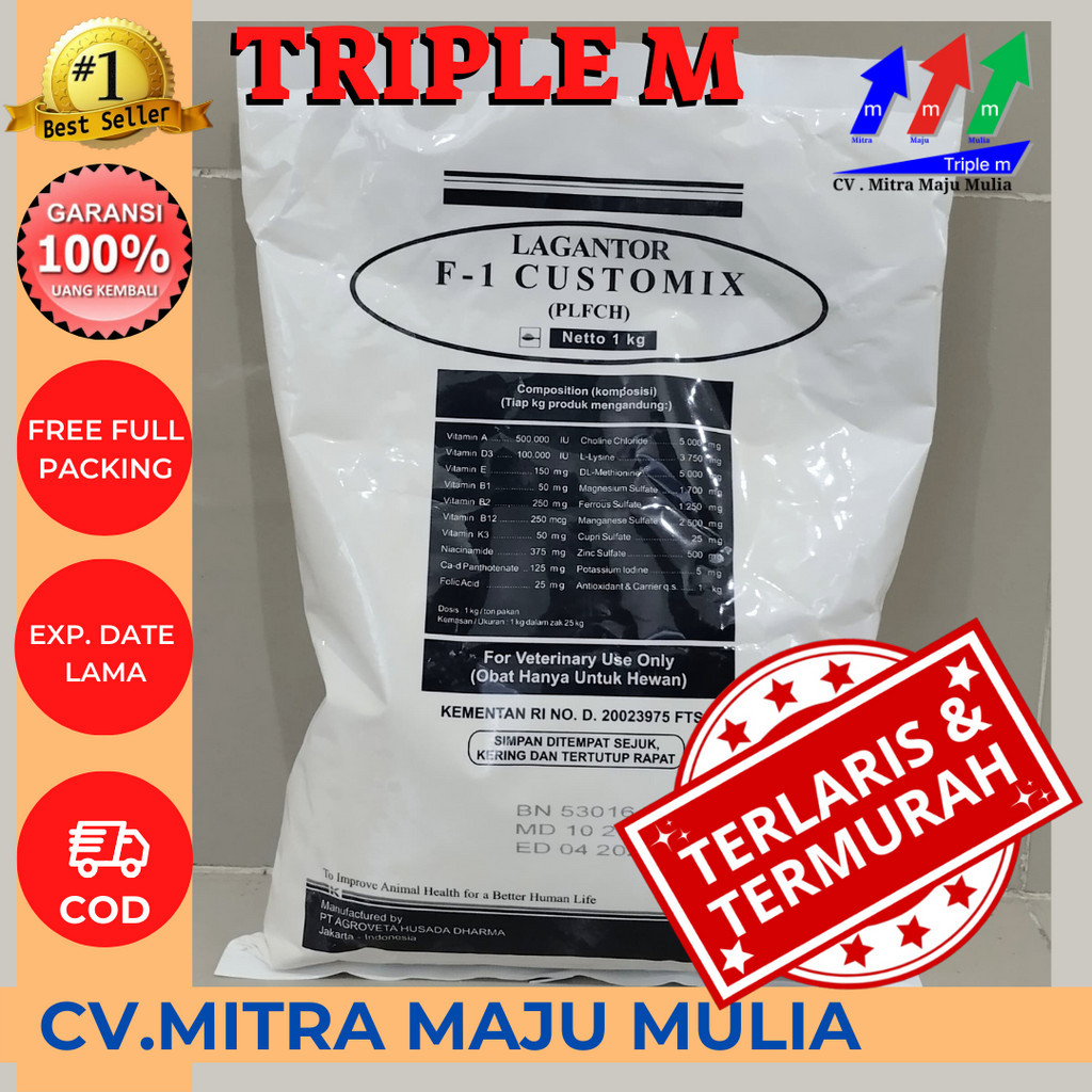 Jual LAGANTOR F1 CUSTOMIX 1 Kg Premix Sapi Pedaging Ternak Penggemukan Kambing Kelinci | Shopee ...