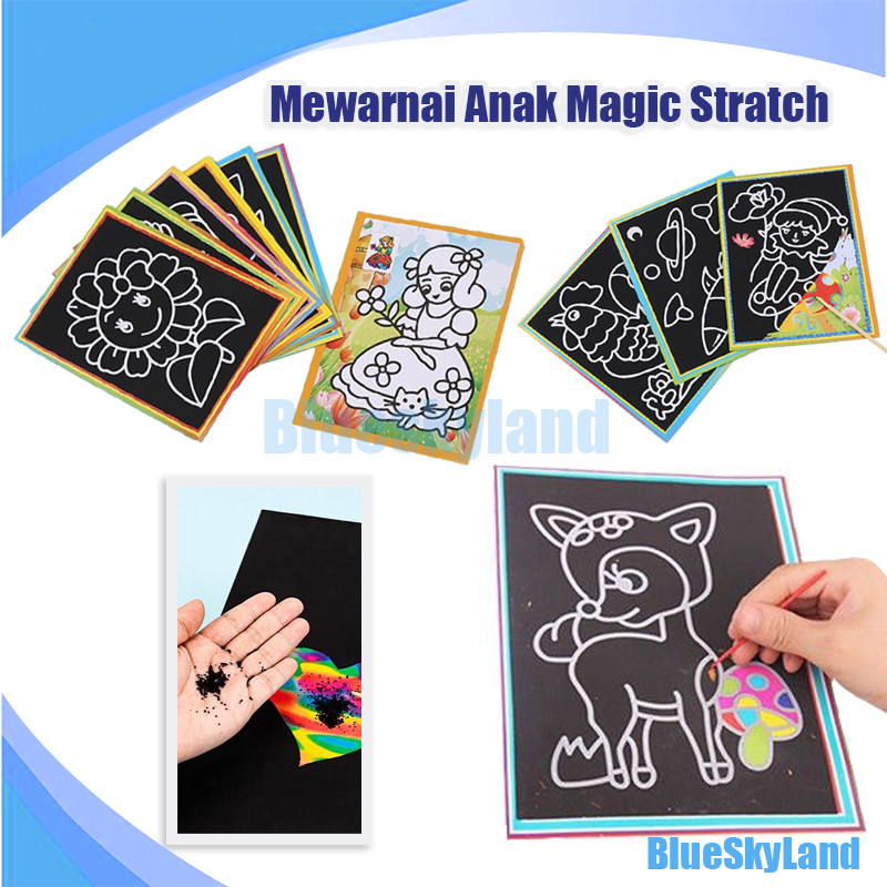 Jual Mainan Gosok Mewarnai / Magic Stratch Color / Mewarnai Gambar ...