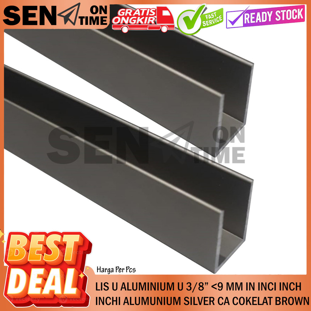 Jual U Aluminium Lis 3/8”