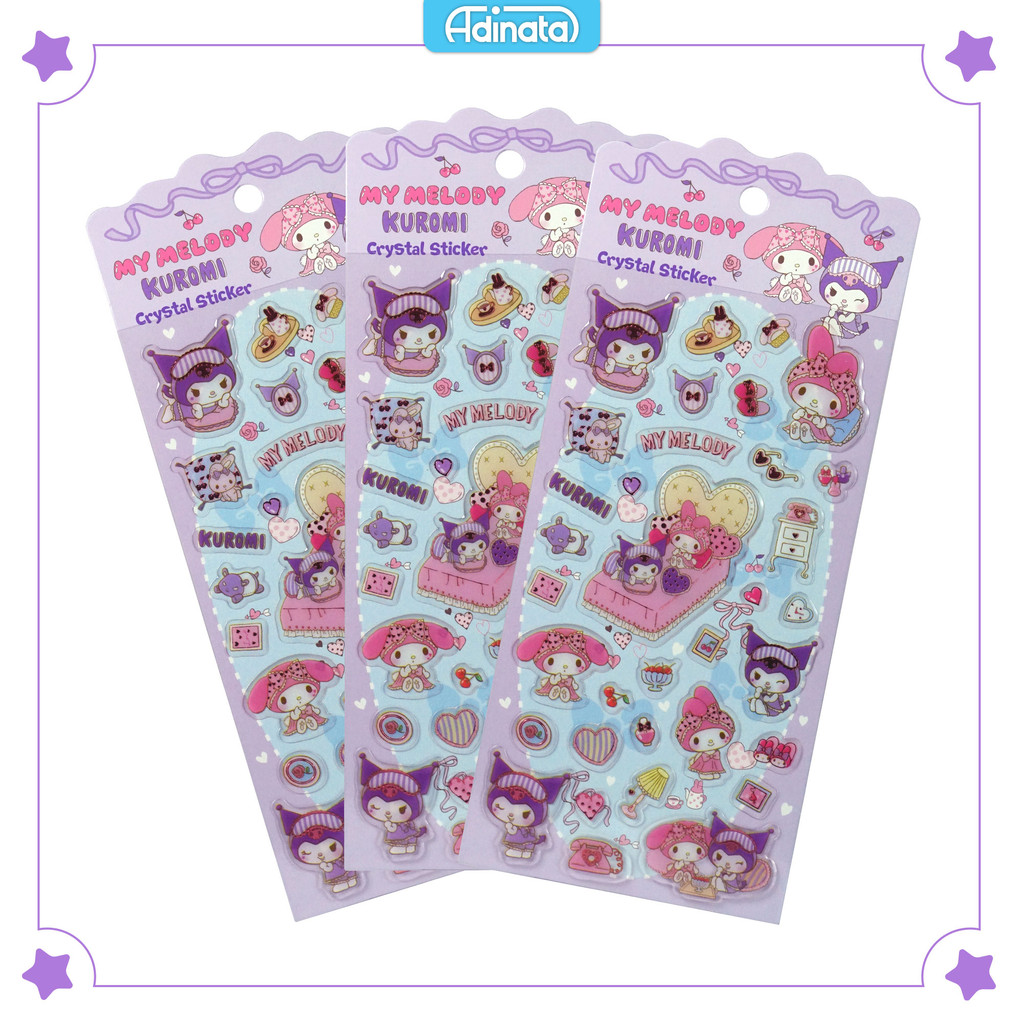 Jual My Melody Kuromi Embossed Crystal Stickers 2533-6122 - Adinata ...