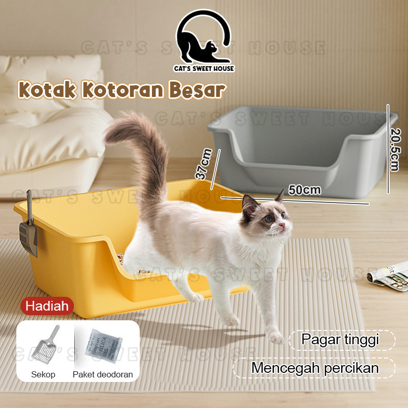Jual Kotak Kotoran Kucing Pet Litter Box Ekstra Besar 50CM Bak Pup ...
