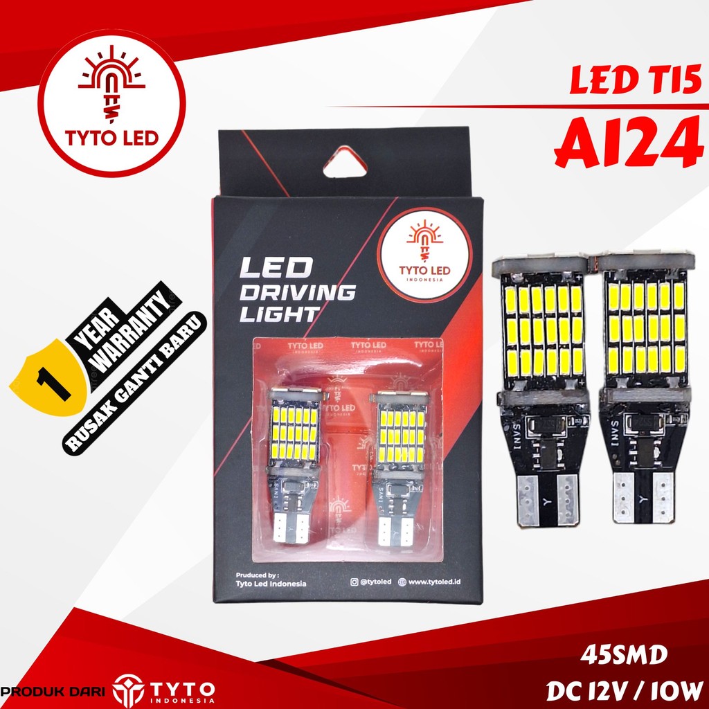Jual TYTO LED A124 Led T15 45smd Dc 10watt Canbus | Shopee Indonesia