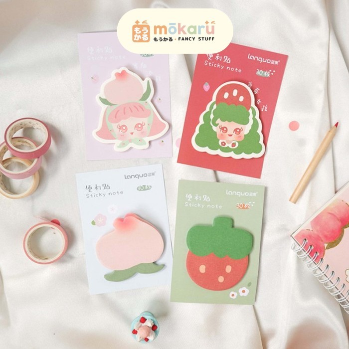 Jual Strawberry and Peach Sticky Notes / Kertas Memo Note Tempel Lucu ...