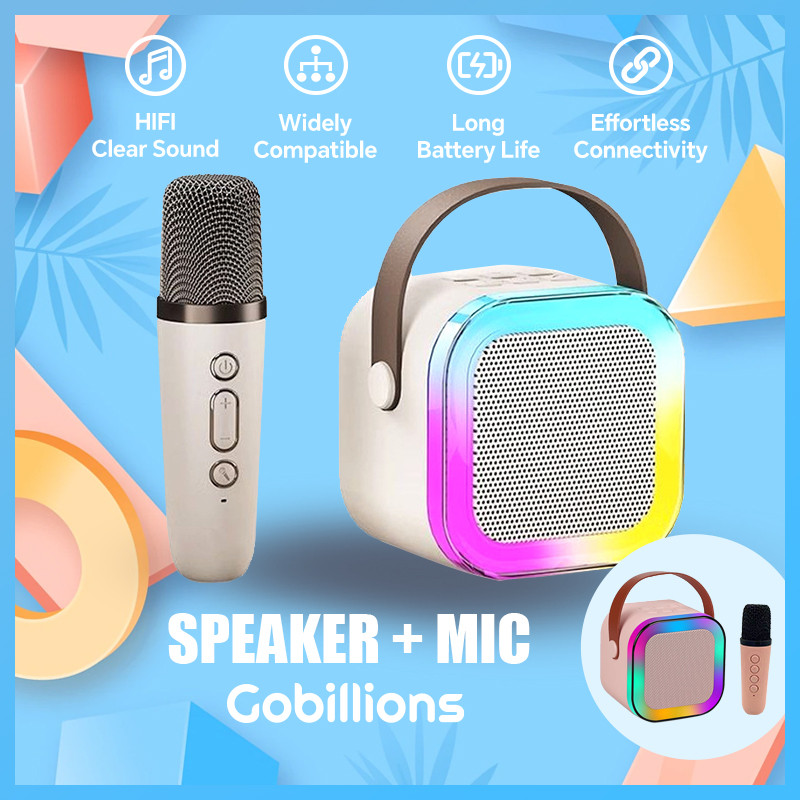 Jual Gobillions Music Speaker&MIC Bluetooth 5.0 Ultra Bass Karaoke ...