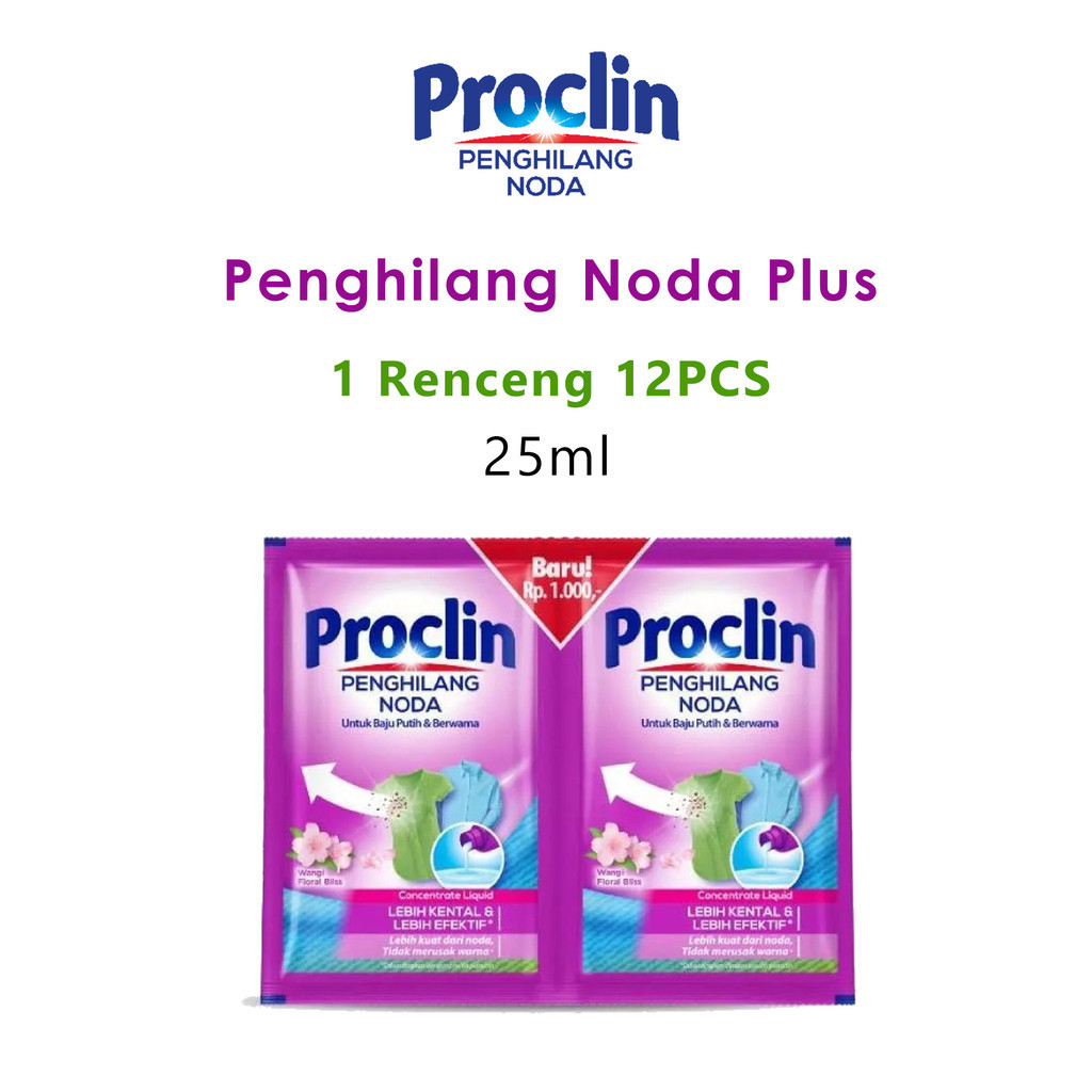 Jual Proclin Penghilang Noda Plus 1 Renceng 12PCS 25ml | Shopee Indonesia