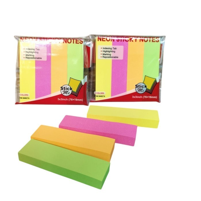 Jual M&G Neon sticky notes / 4 colors / 100 sheets / 3x3" (76x19mm ...