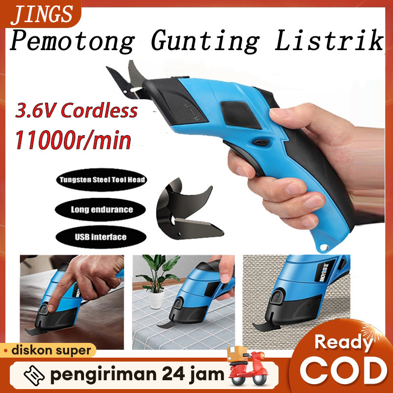 Jual Gunting listrik 3.6V alat pemotong kain gunting listrik khusus ...