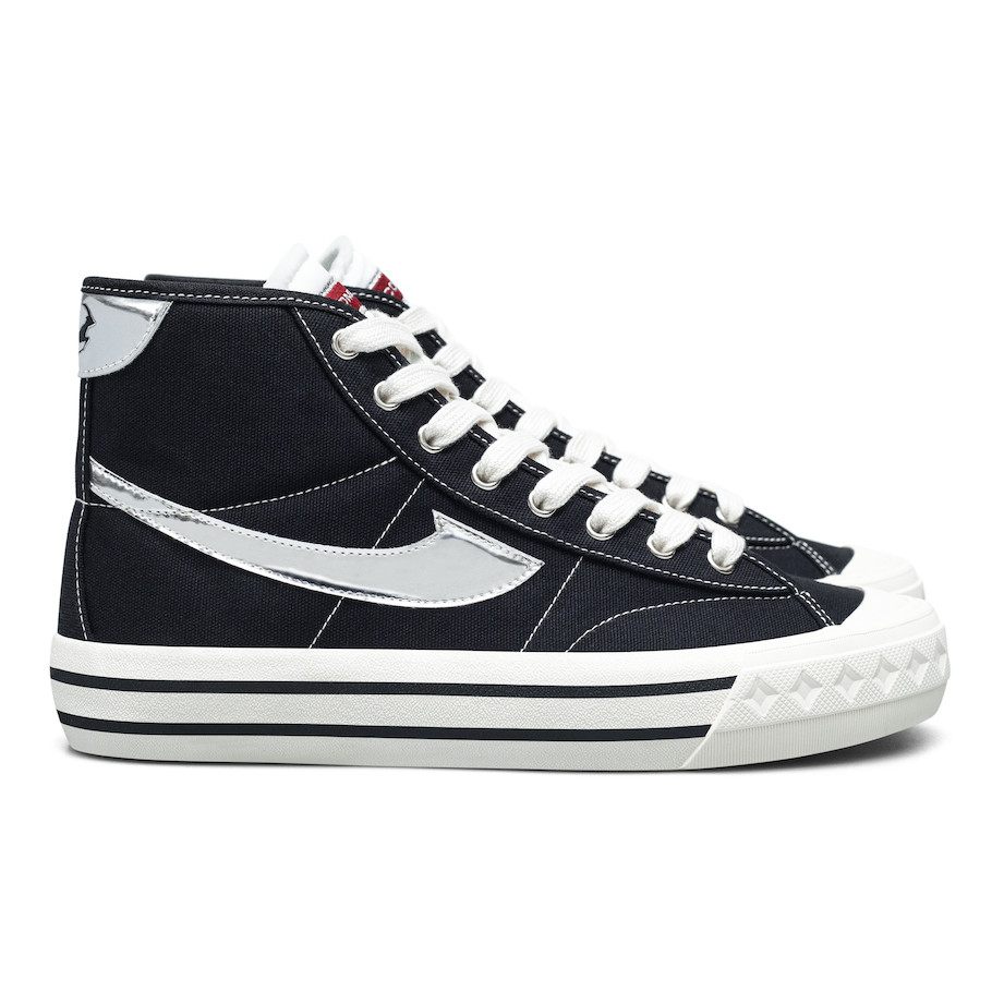 Jual Sepatu Compass Retrograde 25th Hi Decon Black White Silver ...