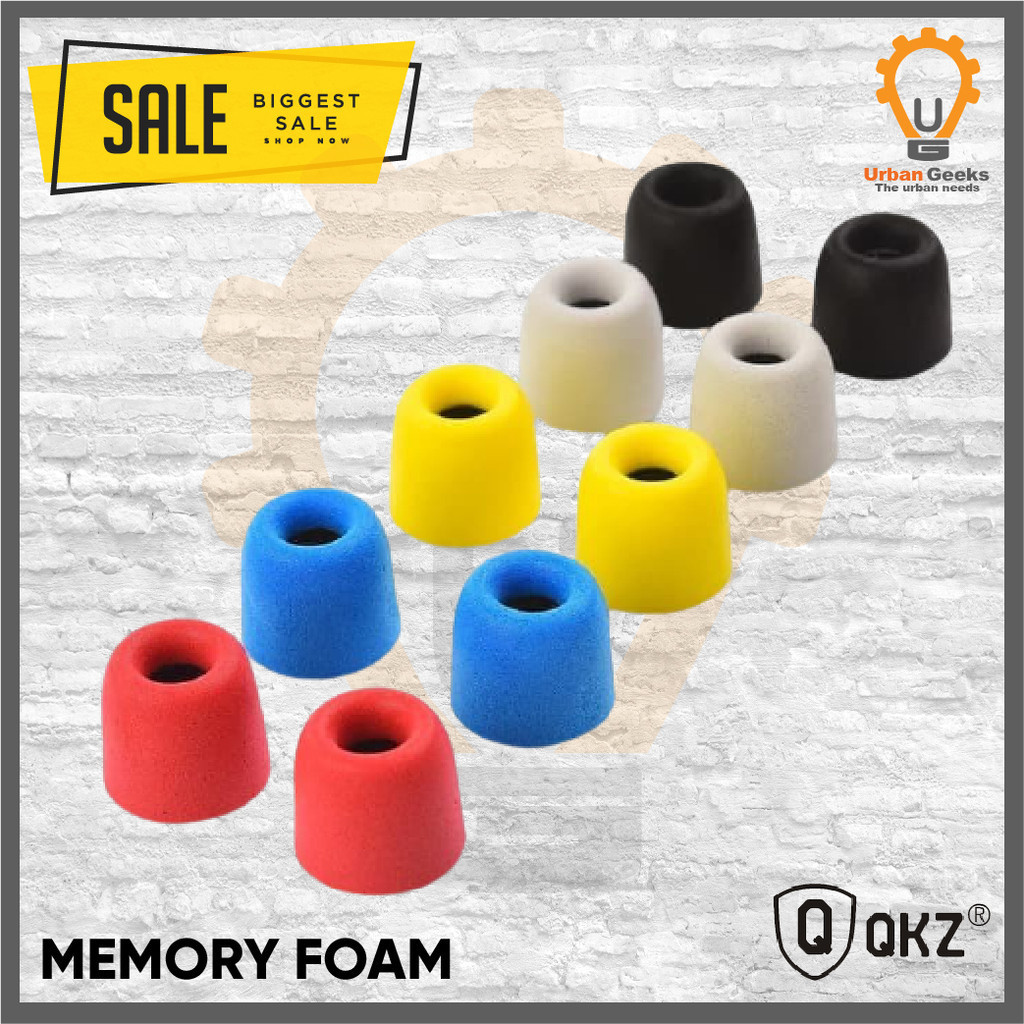 Jual QKZ T400 Earphone Tips Memory Foam Noise Isolating Memory Foam Ear ...