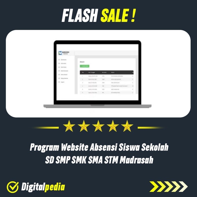 Jual Program Website Aplikasi Absensi Absen Siswa Sekolah Berbasis Web SD SMP SMK SMA STM ...