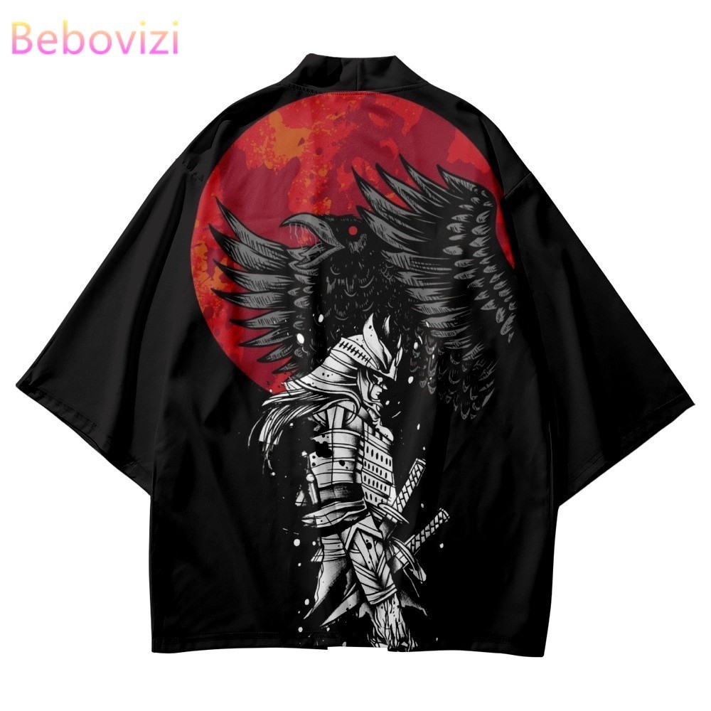 Jual Baju Street Wear Samurai Asian Clothing Japanese Wing Print ...