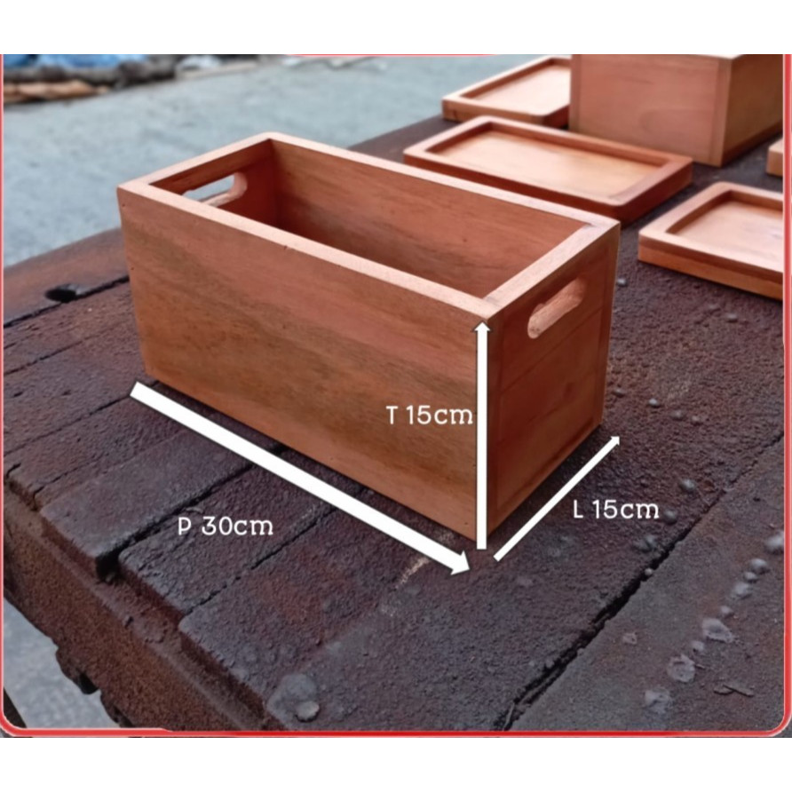 Jual Wooden Crate Kotak Kayu Box Tempat Penyimpanan Serbaguna | Shopee ...