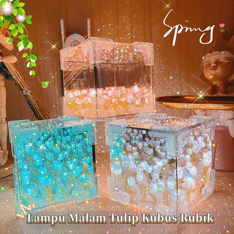 Jual Bunga tulip lampu/Magic Cube/Bunga Tulip Cermin Laut Lampu Malam ...