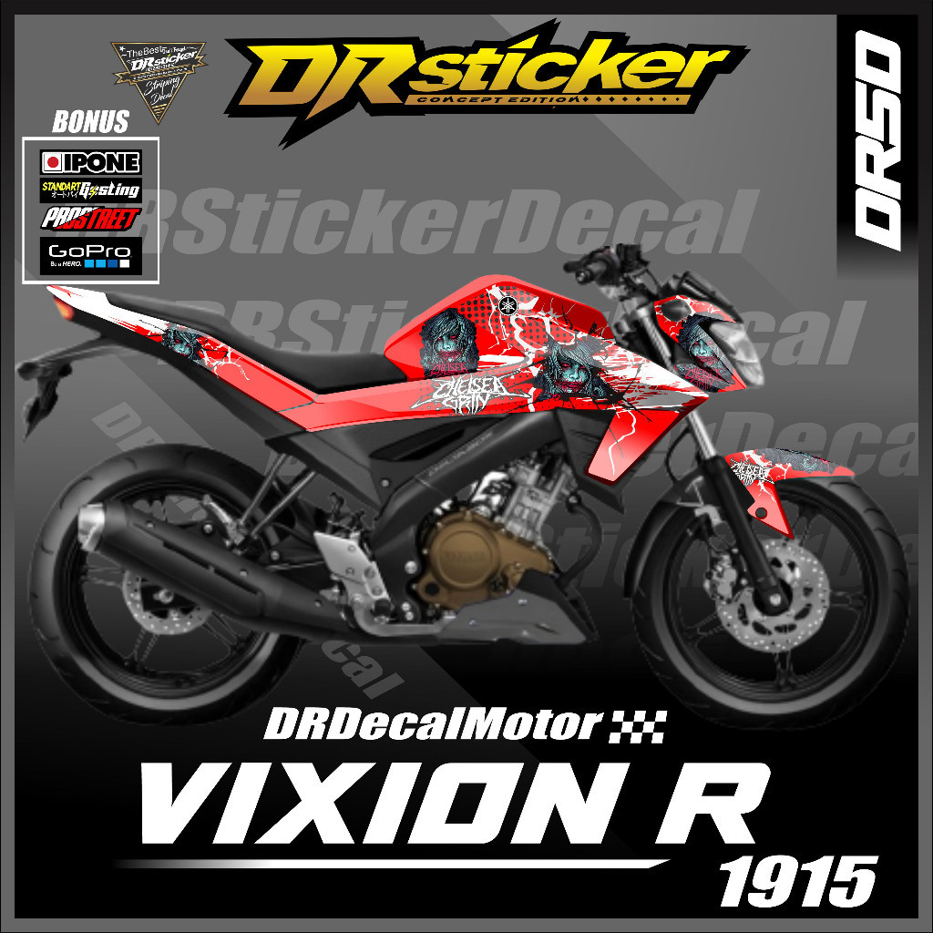 Jual Sticker vixion r new fullbody desain chelsea grin stiker decal ...