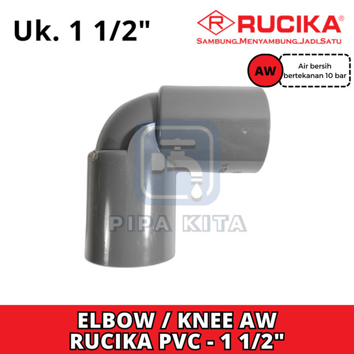 Jual Elbow AW 1 1/2 inch RUCIKA Knee Knie TS 1 1/2" Tebal 90° PVC | Shopee Indonesia