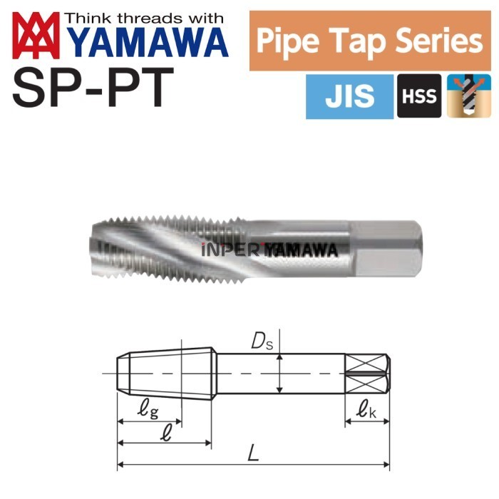 Jual Tap Pipa 1/2-14 SP PT YAMAWA Taps Mesin Pipe 1/2" 14 Spiral HSS Thread | Shopee Indonesia