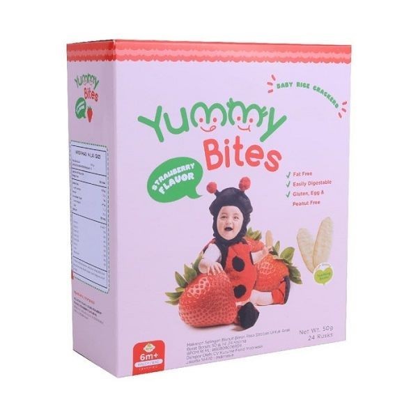 Jual YUMMY BITES RICE CRACKERS STRAWBERRY 50G | Shopee Indonesia