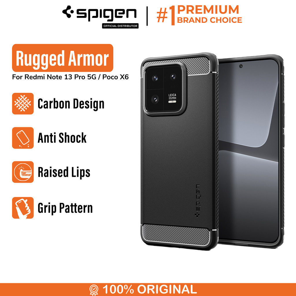 Jual Case Poco X6 Redmi Note 13 Pro 5G Spigen Rugged Armor Matte Softcase | Shopee Indonesia