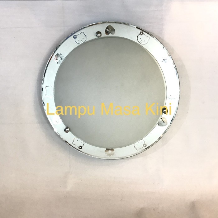 Jual Lampu plafon Led kaca bulat kancing 3 lis kaca gambar love kitti ...