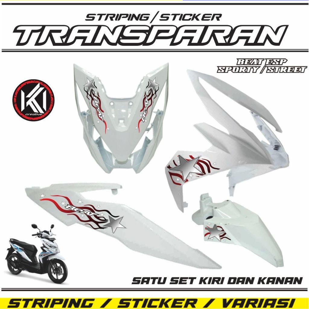 Jual LIS VARIASI STRIPING STICKER TRANSFARAN/TRANSPARAN NEW MOTIP ...