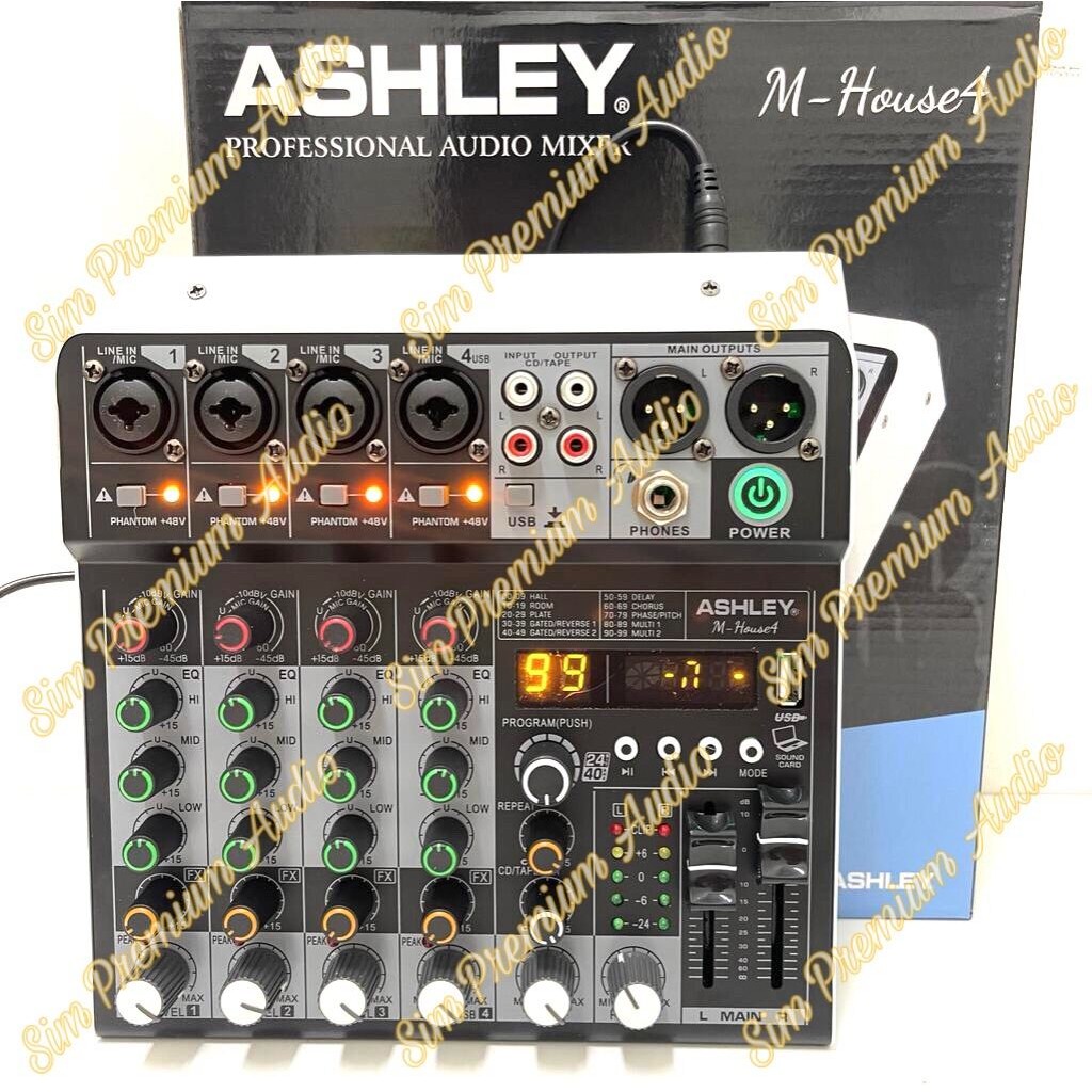 Jual Mixer Ashley M House 4 MHOUSE 4 Original 4 Channel Bluetooth - USB Interface (BISA COD ...