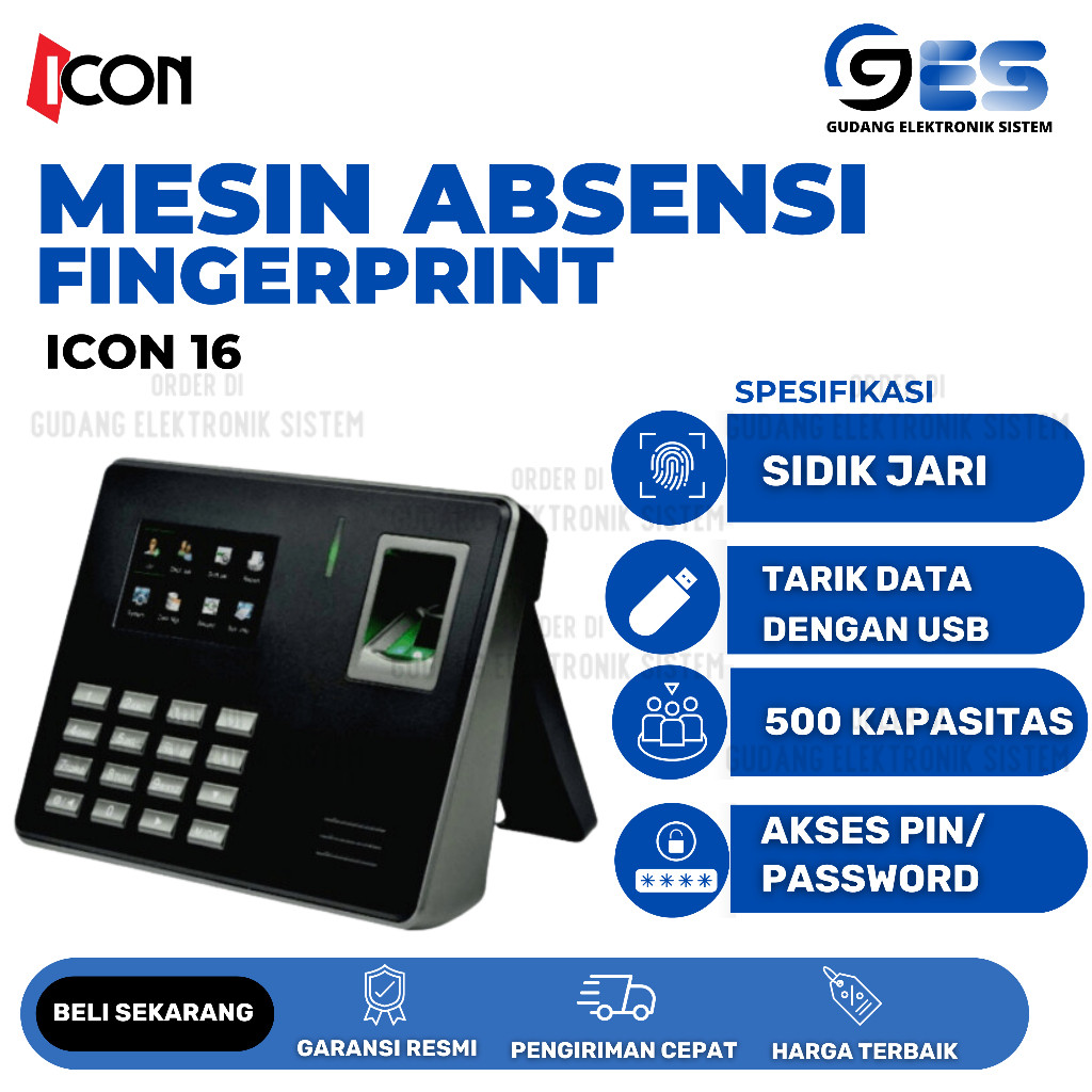 Jual Mesin Absensi Sidik Jari ICON 16 Dan ICON 800 SSR Standalone Setara Solution P208 dan DELI ...