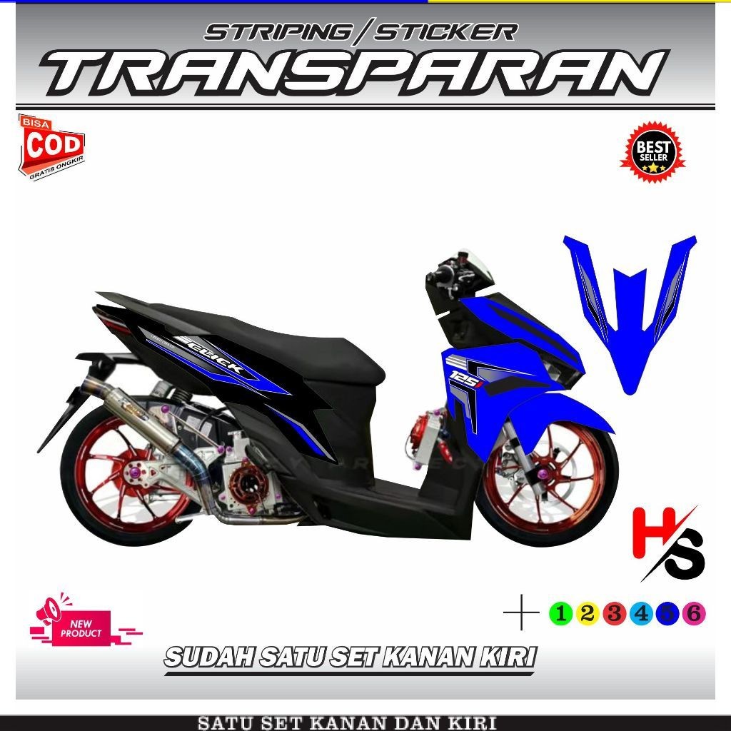 Jual VARIASI STICKER STRIPING TRANSPARAN MOTOR HONDA VARIO NEW GEN 2 ...