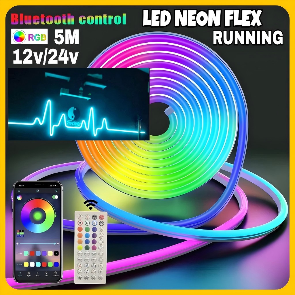Jual Lampu Neon Flex Running LED Remote 5M 10M Lampu Warna Warni LED ...
