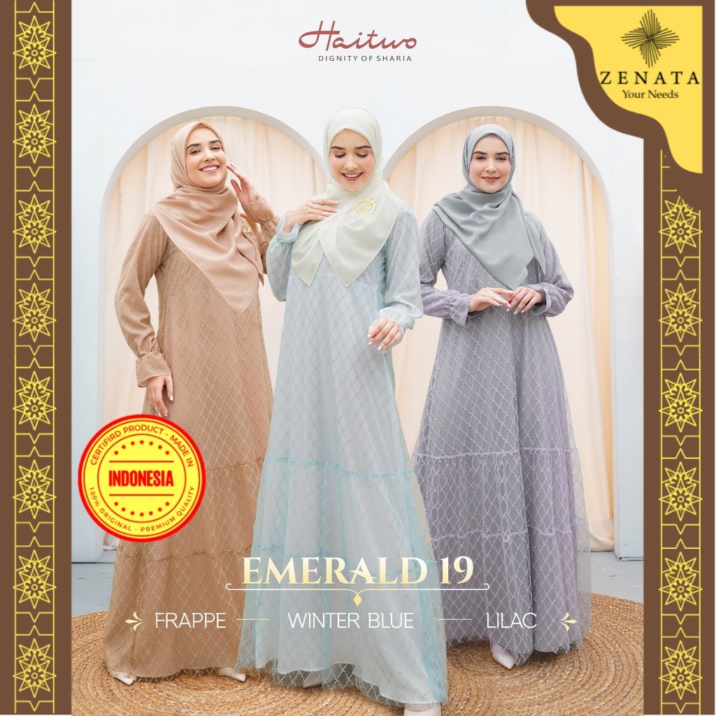Jual Emerald 019 Busana Muslim Gamis Haitwo by Nibras | Shopee Indonesia
