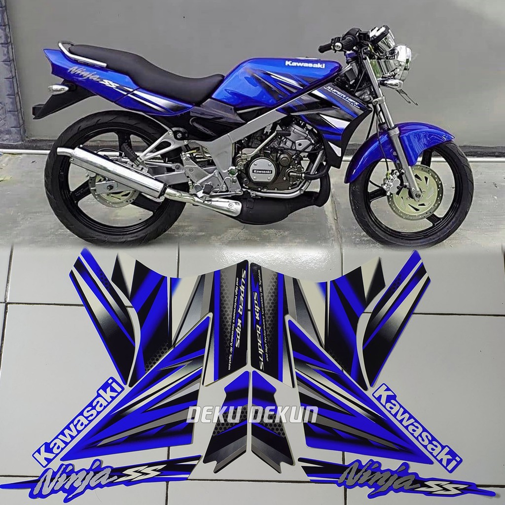 Jual Stiker Striping Ninja Ss 2013 Biru Tahan Vernis Cuting Glosy ...