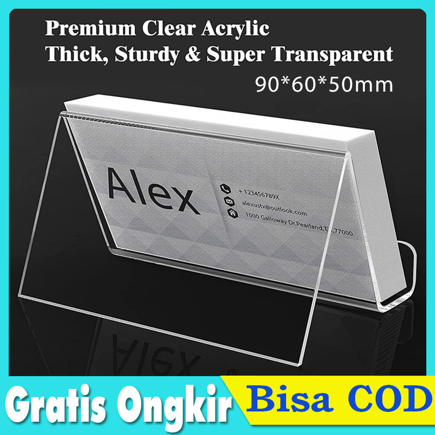 Jual Tempat Kartu Id Card Akrilik Bening Transparan Kartu Nama / Tempat ...