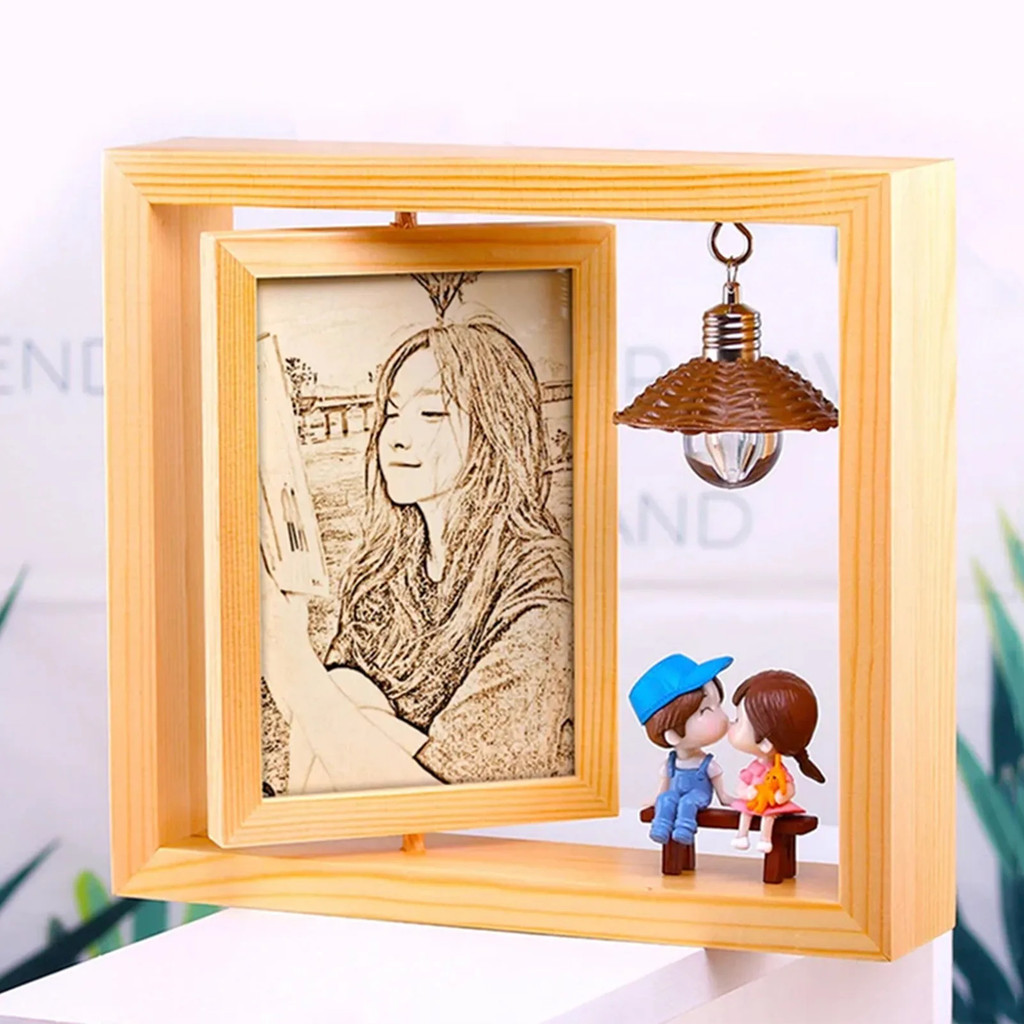 Jual Bingkai Foto Kayu 6 Inci Kreatif Modern Dua Sisi Berputar Bingkai ...