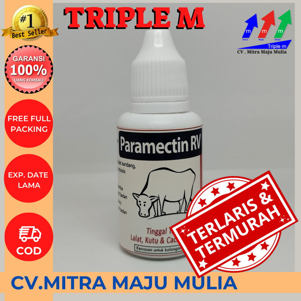 Jual paramectin RV 20 ml obat gudik myasis luka luar sapi hewan ...