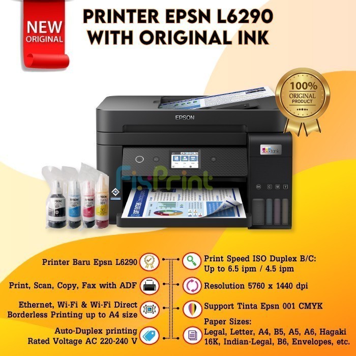 Jual Printer Epson EcoTank L6290/L6260 A4 Wi-Fi Duplex All-In-One Ink ...