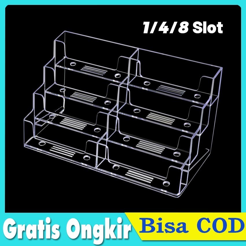 Jual 8 Slot Tempat Kartu Nama Akrilik / Stand Kartu Nama / Name Card ...