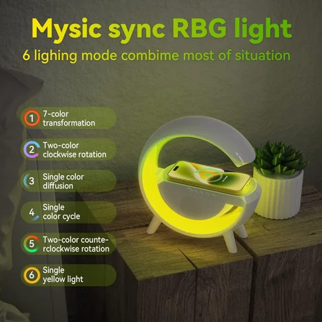 Jual Smart Home Bluetooth Speaker Wireless RGB LED Ambient Light 15W ...