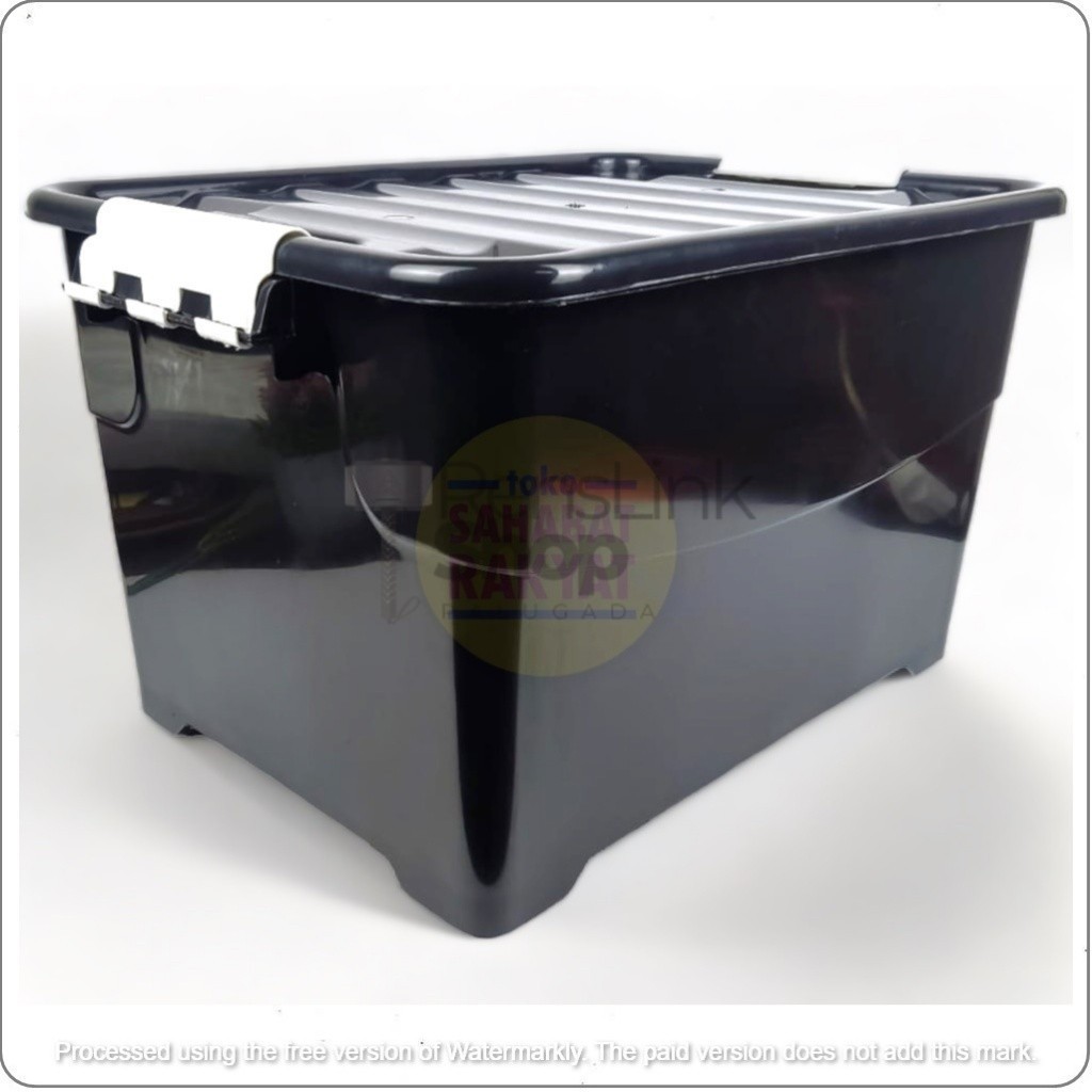 Jual Container Box Sedang/Box Kontainer Roda 4 Hitam 50 Liter | Shopee ...