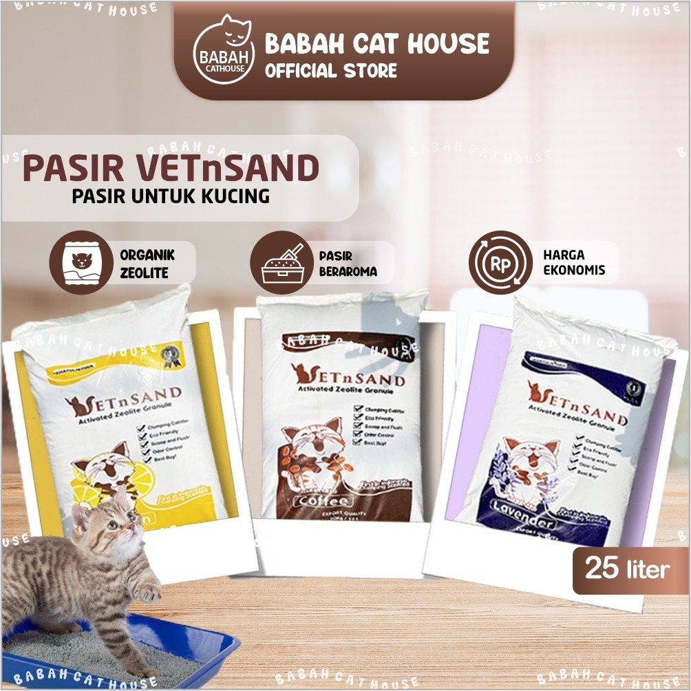 Jual VETSAND PASIR KUCING 25L Gumpal Wangi Active Zeolite Granule Vet N ...
