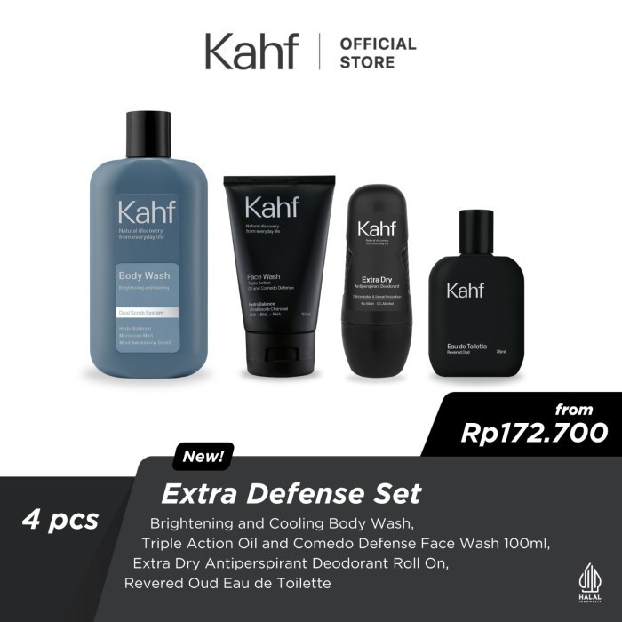 Jual Kahf Extra Defense Set 4 pcs - Face Wash, Body Wash, EDT ...