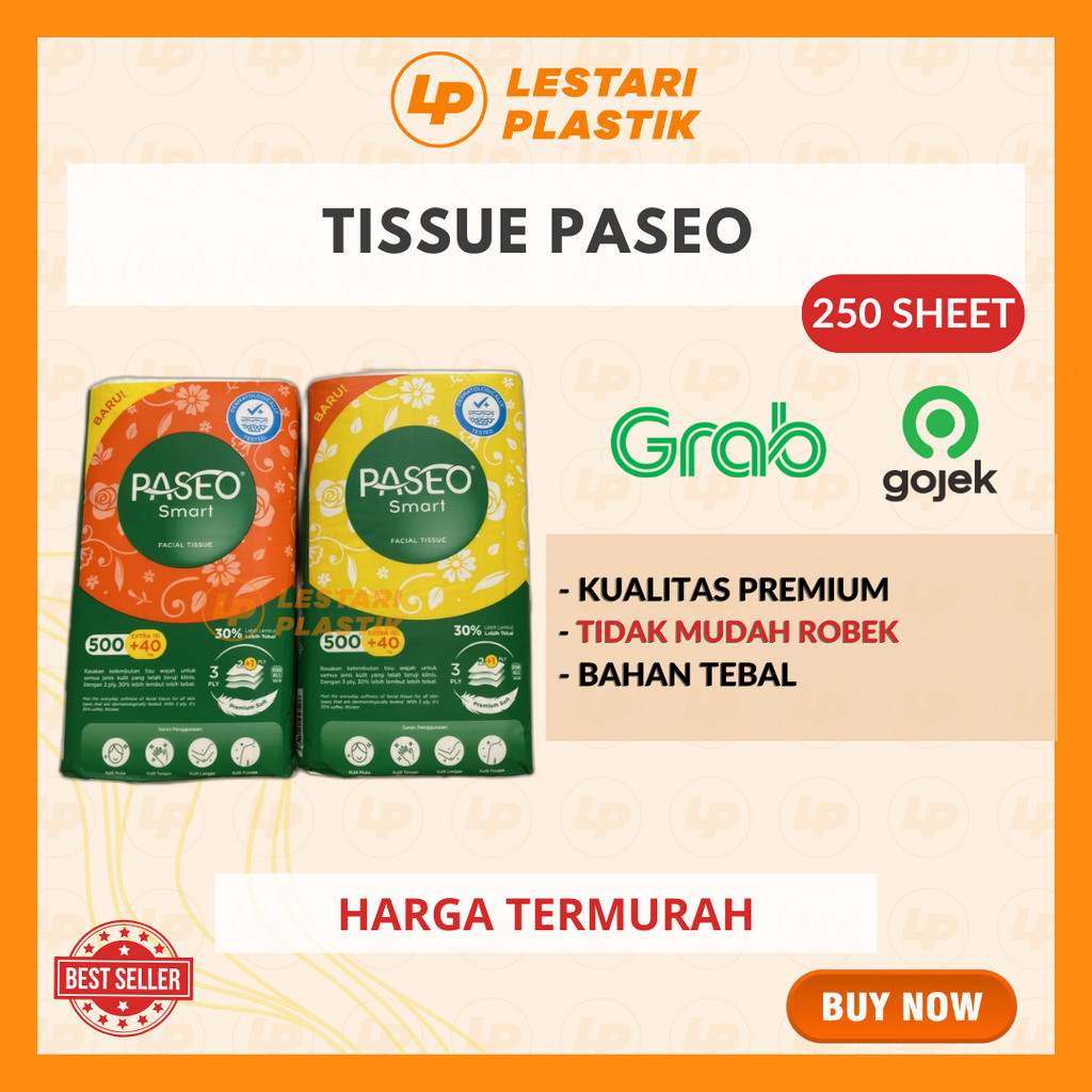 Jual [TERMURAH] TISSUE PASEO 250's SMART TG | Tissue Facial Wajah ...