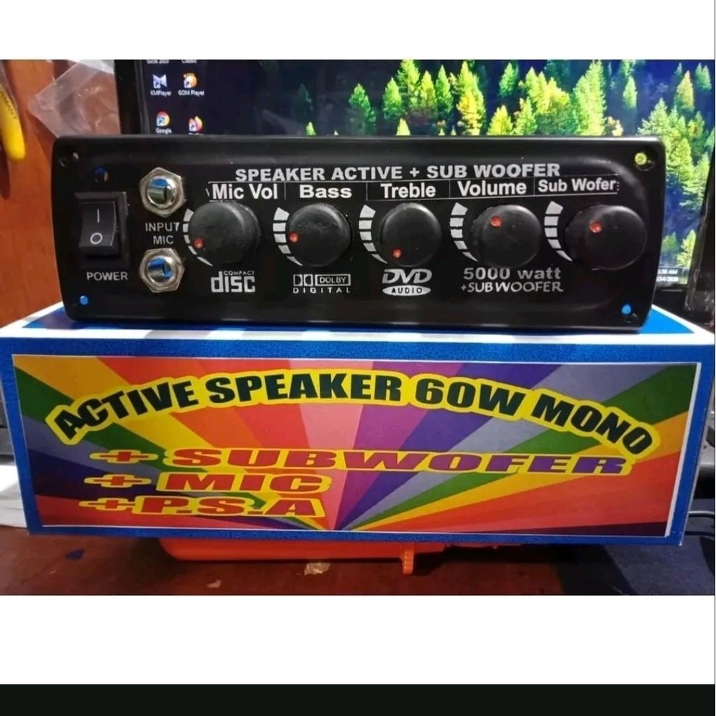 Jual KIT SPEAKER AKTIF 60W MONO + SUB + MIC +P.S.A Kit active speaker 60 watt mono | Shopee ...